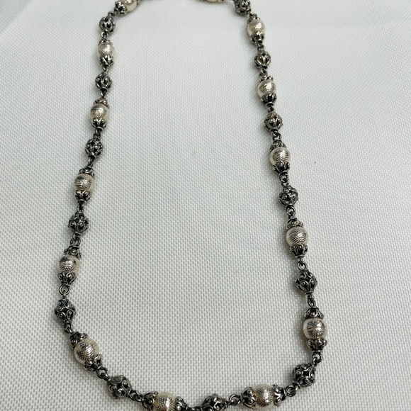 Jewelry | Vintage Sterling Silver Ball Round Pierced Scroll Bead ...